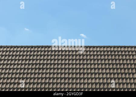 Beige tile roofs texture at noon use for background Stock Photo - Alamy