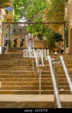 LEBANON, BEIRUT, REMEIL, ST. NICOLAS STAIRS IN MAR NICOLAS AREA Stock ...