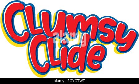 Clumsy Clide logo text design with a clumsy boy illustration Stock ...