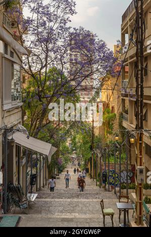 LEBANON, BEIRUT, REMEIL, ST. NICOLAS STAIRS IN MAR NICOLAS AREA Stock ...