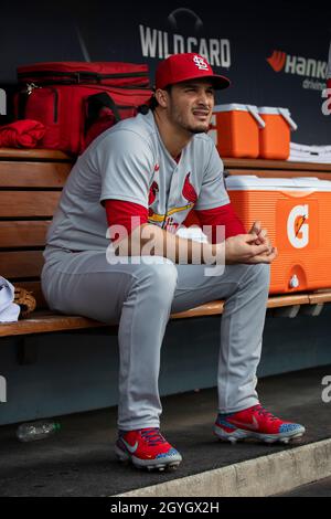 St Louis Cardinals infielder Nolan Arenado fields a ground ball ...