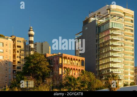 LEBANON, BEIRUT, RAS BEYROUTH, THE PINK HOUSE AND THE OLD BEIRUT ...