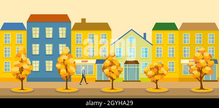 Residential district cartoon Stock Vector Image & Art - Alamy