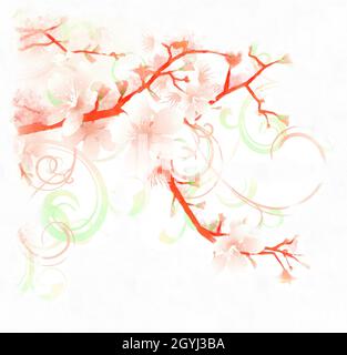Spring pink white abstract or watercolor paint background Stock Photo ...