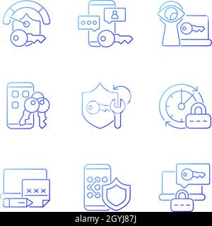 Social media password gradient linear vector icon Stock Vector Image & Art - Alamy