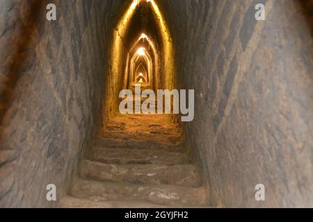 Inside the largest pyramid of the world, Cholula Puebla Stock Photo - Alamy