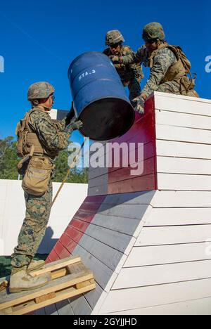 U.S. Marine Corps Cpl. Karina Contreras, a motor vehicle operator, with ...