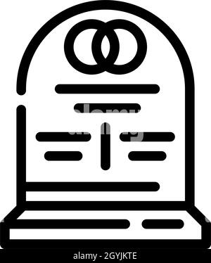 marriage dead line icon vector. marriage dead sign. isolated contour ...