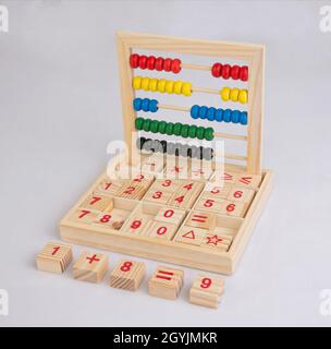 Math number colorful on white background, education study mathematics ...