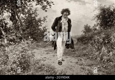 Painting of Ludwig van Beethoven (1770-1827) a German composer and ...