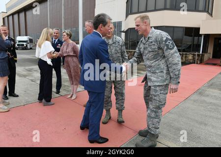 Georgia Gov. Brian Kemp arrives for the State of the State on Thursday ...