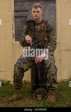 U.S. Marine Corps Cpl. Tanner Hughes, an assaultman with Battalion ...