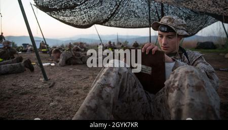 Advanced Individual Training Marine Pfc. David Hoy, assigned to the ...