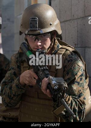 A Marine in an Assaultman Course with Infantry Training Battalion ...