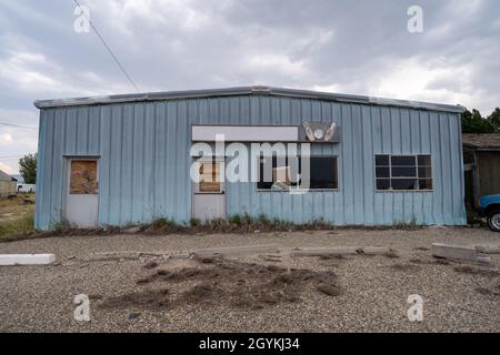 Jeffrey City, Wyoming - August 5, 2021: The abandoned liquor store in ...