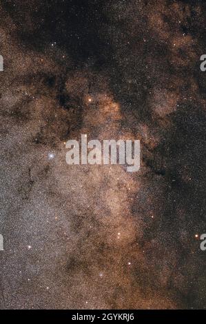 The bright region of the Milky Way known as the Scutum Starcloud, with the Wild Duck Cluster ...