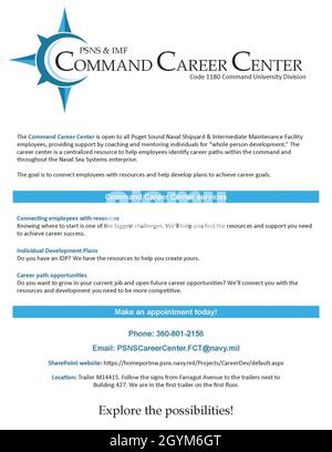 Command Career Center Now Open Stock Photo - Alamy