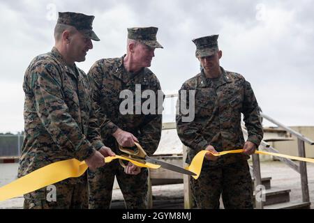 (Left) Col. Frank N. Latt, 2nd Marine Aircraft Wing, (middle) Assistant ...