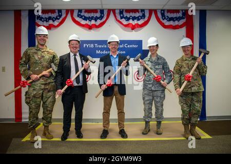 U.S. Air Force Col. Zachery Jiron, center, 60th Air Mobility Wing vice ...