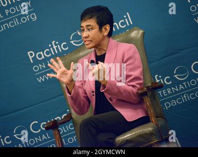Panelist Maria Ressa, founder of the Philippine website Rappler and a ...