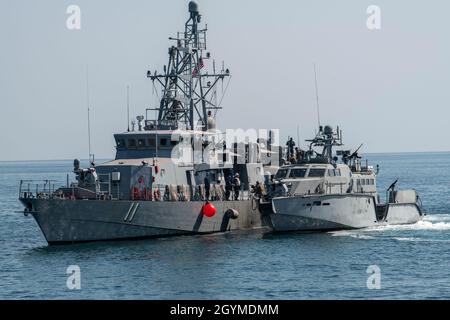 The Coastal Patrol Ship USS Whirlwind transits the Arabian Gulf Stock ...
