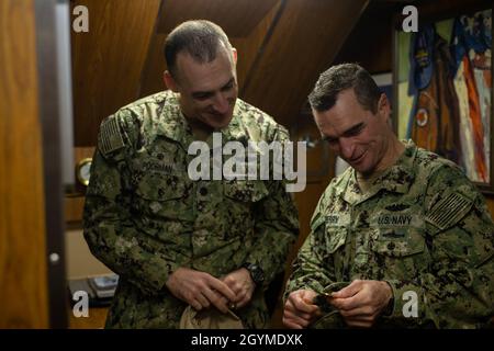 Cmdr. Corey Poorman, commanding officer of USS Pasadena (SSN 752 ...