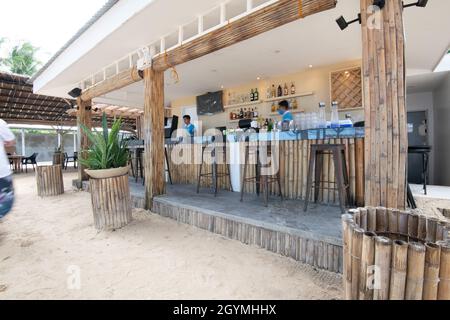 Cozy beach bar counter in a resort Stock Photo - Alamy