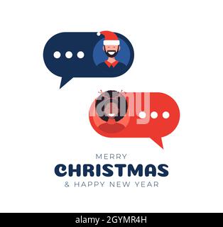 messaging and video call icons on blue background Stock Vector Image ...