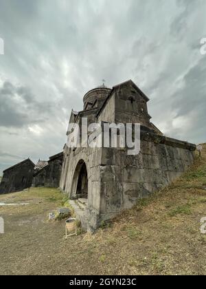 A church under construction in a monastery in the village of Fakel ...