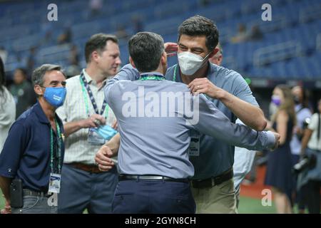 Tampa Bay Rays president Matt Silverman watches players work out on a ...