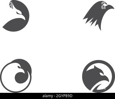 Falcon Eagle Bird Logo Template Vector Icon Stock Vector Image & Art ...