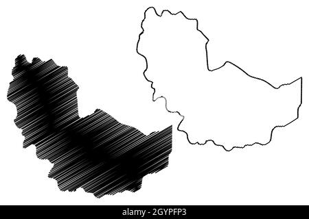 Karimnagar district (Telangana State, Republic of India) map vector ...