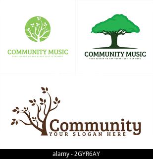 Protection tree logo design. Charity trees protection social event ...
