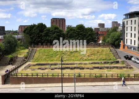The site of the old Roman fort of Mancunium, Castlefield, Manchester ...