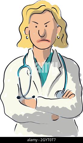 female doctor professional character vector illustration design Stock ...