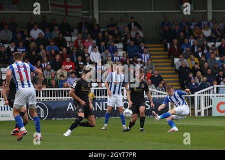 Hartlepool United's Matty Daly shoots at goal during the The Enterprise ...