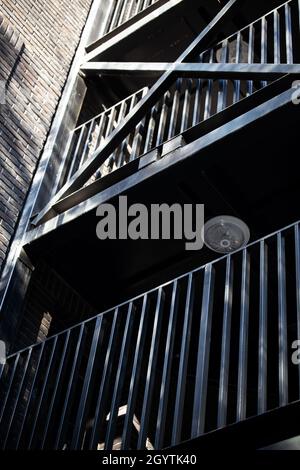 black street stairs. back exit from the building Stock Photo - Alamy