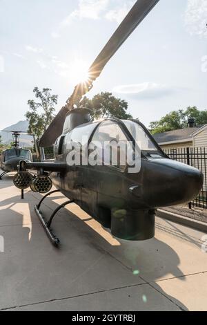 Vietnam: AH-1G Cobra gunship helicopter over southern Vietnam, 1969 ...