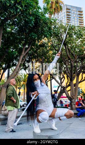 The female cosplayers at Comic-Con in monster outfits Stock Photo - Alamy