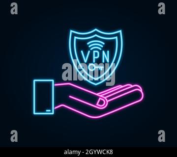 Secure VPN connection concept with hands. Hnads holding vpn sign ...
