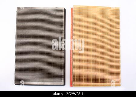 Car engine air filters, dirty and clean Stock Photo - Alamy