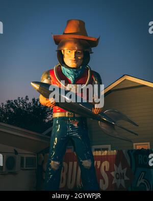 Buck Atom Space Cowboy statue, on Route 66 in Tulsa, Oklahoma Stock ...