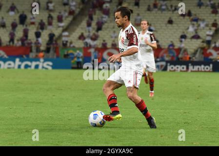 Fortaleza, Brazil. 09th Oct, 2021. Gabriel of Flamengo during the ...