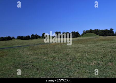 Indian mounds at the Toltec Mounds Archeological state Park Stock Photo ...