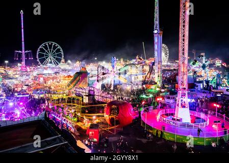 The opening night of The Hull Fair, in Hull, Yorkshire, one of the ...