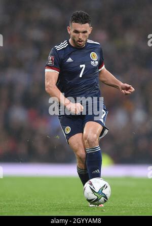 Glasgow, Scotland, 9th October 2021. John McGinn of Scotland during the ...