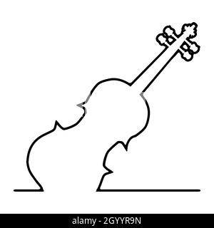 Fiddle Silhouette Outline Stock Photo - Alamy