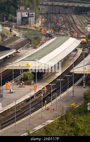 Network Rail maintenance gang on a railway line Stock Photo - Alamy