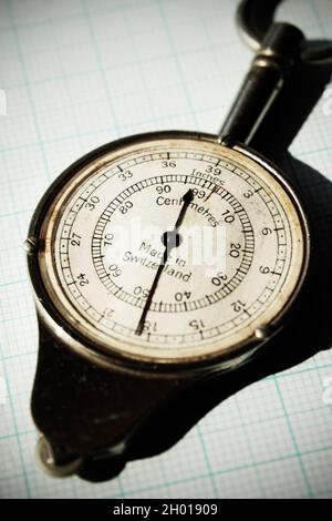 Vintage Swiss-made opisometer, meilograph, curvimeter, or map measuring ...