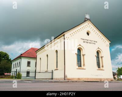 Hermanuv Mestec, Czechia. 26th of August 2021. Repaired synagogue in ...